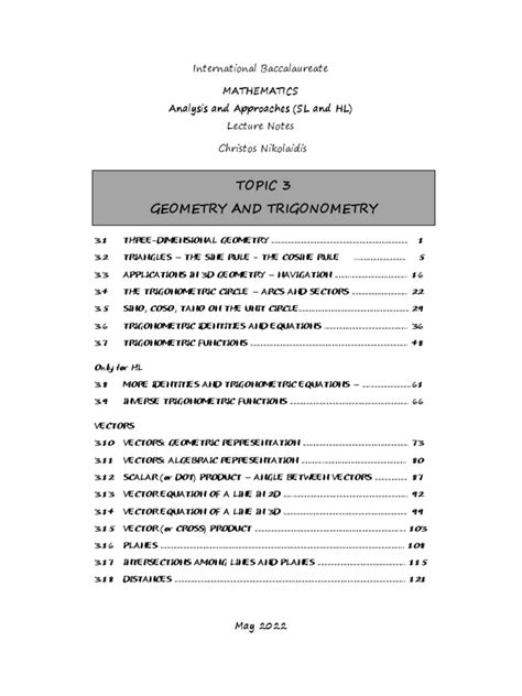 Topic 3 Geometry And Trigonometry Pdf Trigonometric Functions Trigonometry