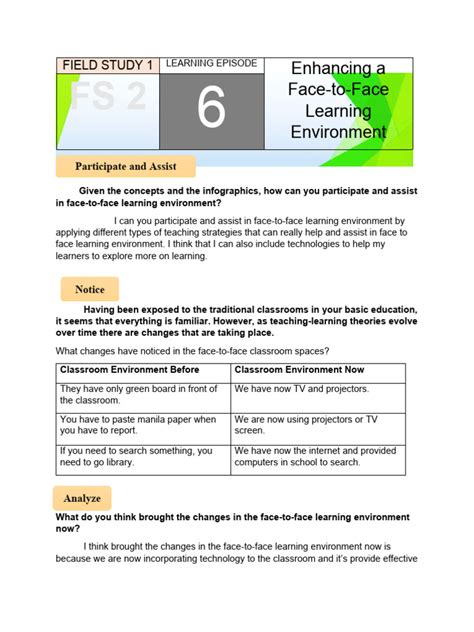 Fs2 Episode 6 Pdf Learning Classroom