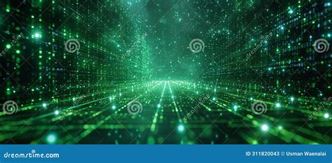 An Information Technology Background About It Abstract Green Color Palette Stock Illustration
