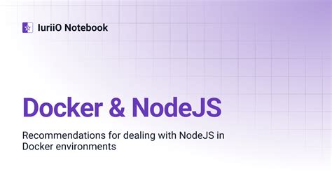 Docker And Nodejs Iuriio Notebook