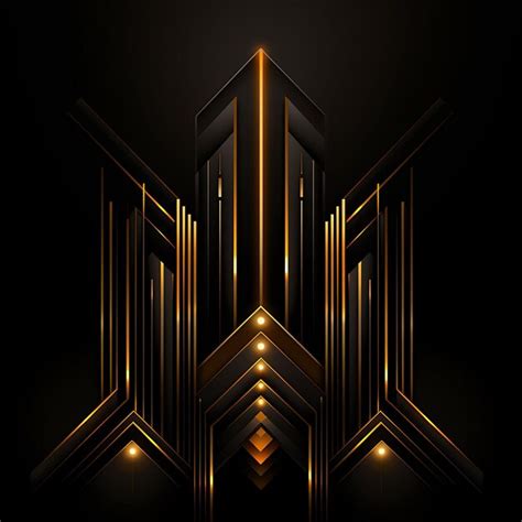 Premium Photo Design Of Art Deco Radiant Lines Architectural Details Golden Yellow A Clipart