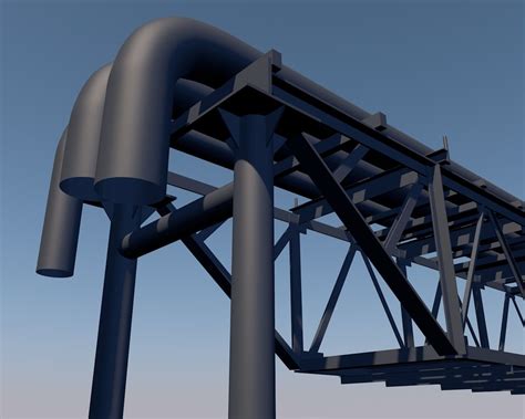 오래 된 금속 오버 헤드 파이프 라인 3d 모델 10 3ds C4d Fbx Obj Unknown Free3d