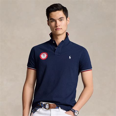 Polo Ralph Lauren Team Usa Mesh Polo Shirt In Refined Navy Modesens