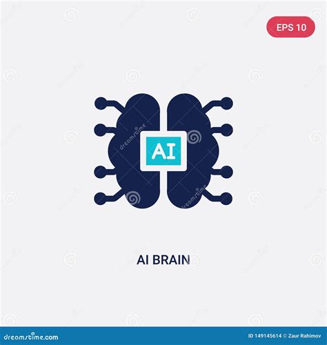 Two Color Ai Brain Vector Icon From Artificial Intellegence Concept Isolated Blue Ai Brain