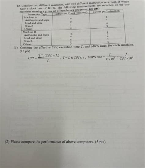 Solved 12 Consider Two Different Machines With Two