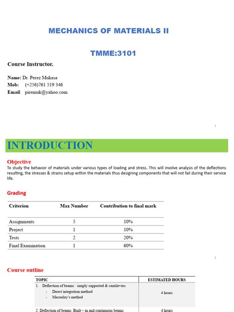 Introduction And Direct Integration Method Pdf Bending Strength Of