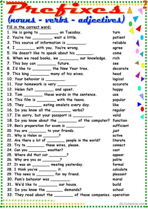 106 Prefixes English ESL Worksheets Pdf Doc