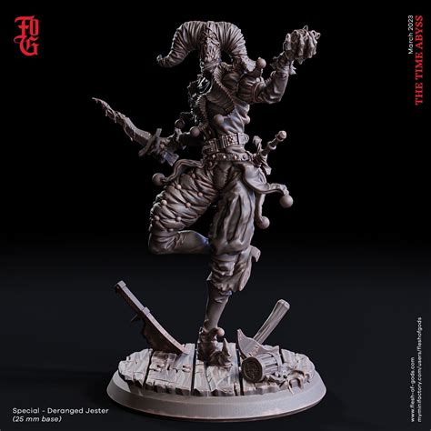 Grimdark Jester Miniature Flesh Of Gods Undead Clown Model Rogue