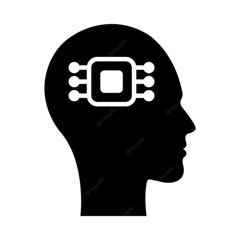 Premium Vector Ai Artificial Intelligence Icon Of Human Face With A Digital Chip On Brain For