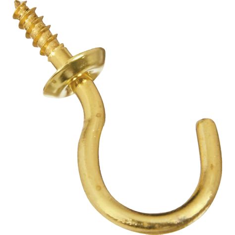 National V2021 1 In Solid Brass Series Cup Hook 4 Count Do It Best