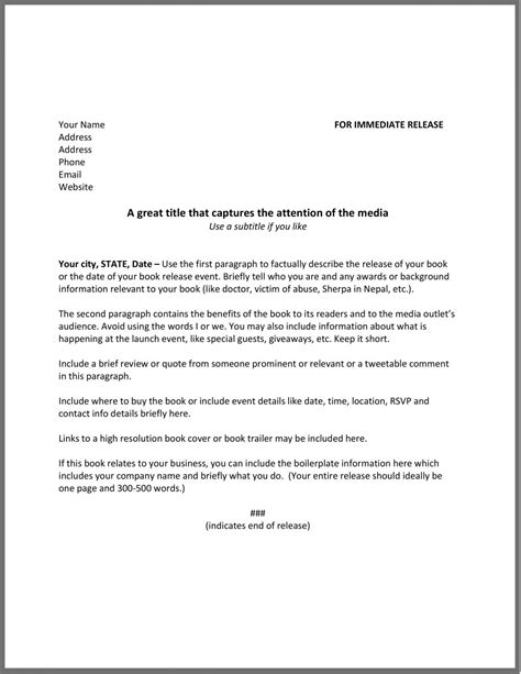 How To Write A Press Release For A Book Happy Self Publisher