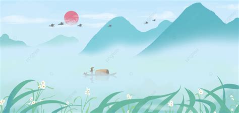 잉크 배경 산 강 보트 수묵화 잉크 스타일 얼룩 배경 일러스트 및 사진 무료 다운로드 Pngtree