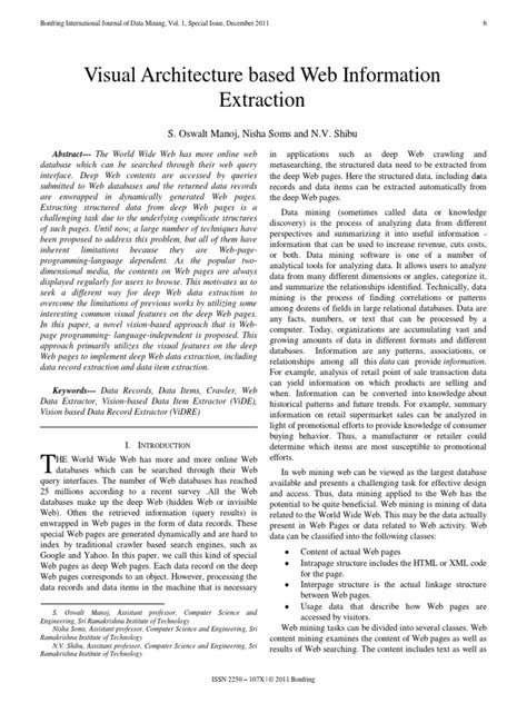visual architecture based web information extraction download free pdf world wide web