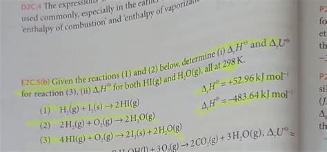 Solved Used Commonly Especially Enthalpy Of Combustion Chegg Com