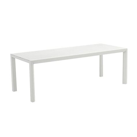 Mesa Retangular De Alumínio Na Cor Branca 220 X 90 8 X 75 5 Cm Byron — Qechic