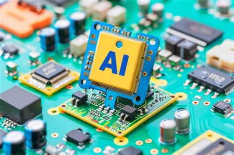 Ai Microchip On Green Circuit Board Artificial Intelligence Advanced Tech Digital Electronics H