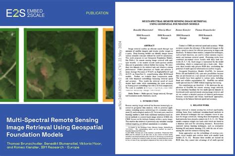 Research In “multi Spectral Remote Sensing Image Retrieval Using Geospatial Foundation Models