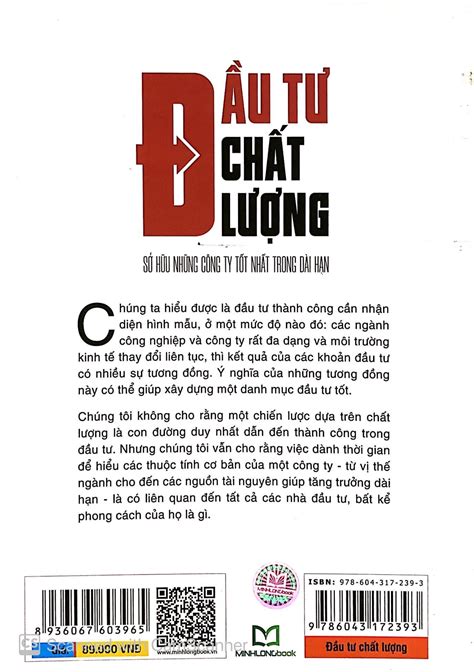 Đầu Tư Chất Lượng Sở Hữu Những Công Ty Tốt Nhất Trong Dài Hạn