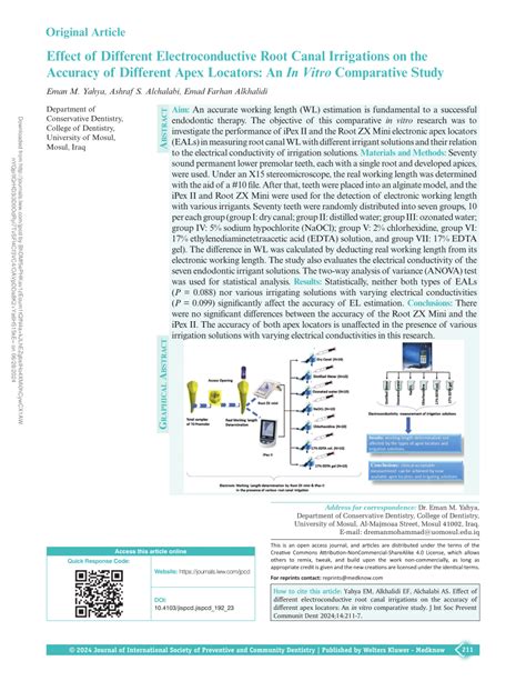 Pdf Effect Of Different Electroconductive Root Canal Irrigations On The Accuracy Of Different