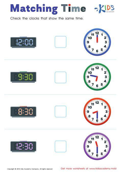 Free Time Worksheet Match Digital And Analogue Download Free Time