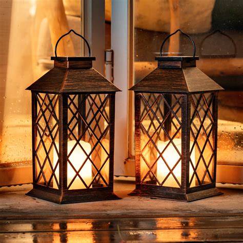 Antique Small Solar Lanterns Solar Lantern Outdoor 2 Pack Hanging