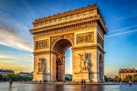 Premium Photo Arc De Triomphe Paris With Eiffel Tower The Arc De Triomphe Monument In Paris France