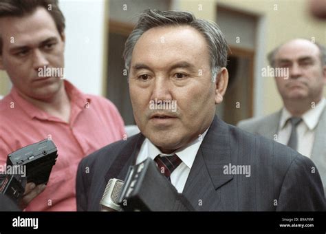 Kazakhstan S President Nursultan Nazarbayev Giving An Interview Stock