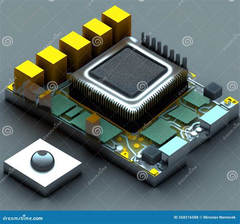 cpu and gpu chip concept generative ai illustration stock illustration