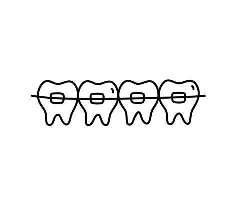 Braces On Teeth Isolated On White Background Orthodontic Treatment