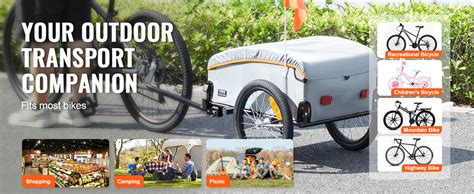 Vevor Bike Cargo Trailer 100 Lbs Load Capacity Heavy Duty Bicycle