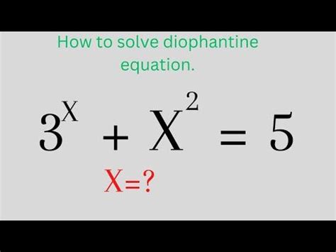 Diophantine Equation X X How To Solve Diophantine Equations