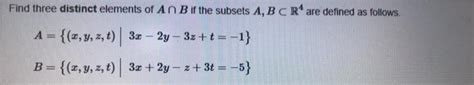 Solved Find Three Distinct Elements Of An B If The Subsets