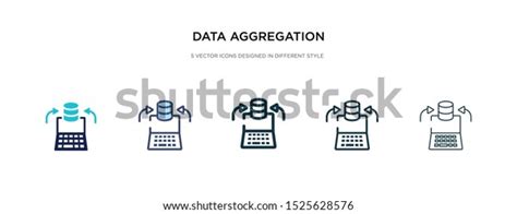 Data Aggregation Icon Different Style Vector Stock Vector Royalty Free 1525628576 Shutterstock