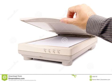 Document Scanning Office Worker Loading Document Page Into Flatbed Scanner Isol Sponsored