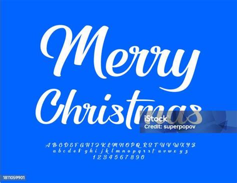 벡터 인사말 카드 메리 크리스마스 알파벳 문자와 숫자의 우아한 세트 알파벳에 대한 스톡 벡터 아트 및 기타 이미지 알파벳 크리스마스 필기 Istock