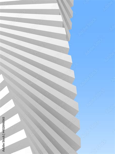 Abstract White Curve Architecture Concave And Convex Twisted Building D Rendering Stock