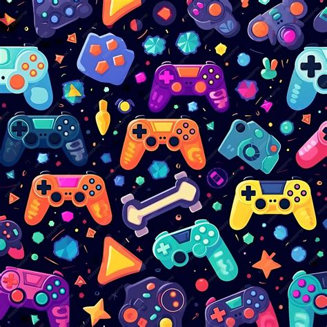 Premium Ai Image Vibrant And Striking A Colorful Video Game Controllers Pattern