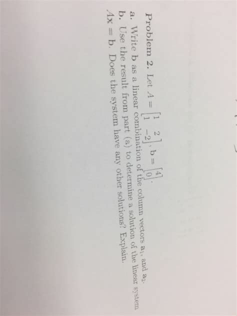 Solved Problem Let A A Write B As A Linear Chegg
