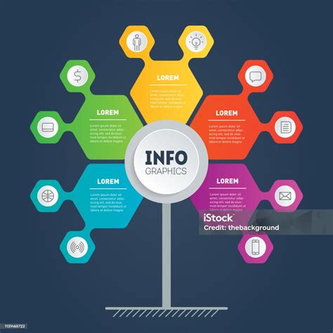 5 옵션과 비즈니스 프리 젠 테이 션 개념 정보 차트 또는 다이어그램의 웹 템플릿입니다 기술 또는 교육 과정의 벡터 인포 그래픽