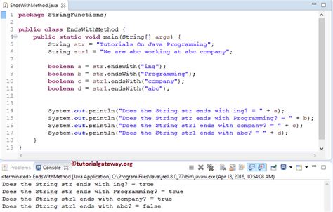 Java Endswith Method