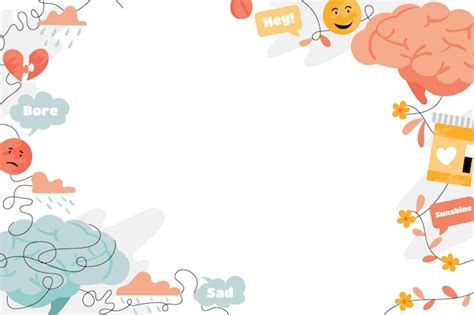 평면 세계 정신 건강의 날 배경 무료 벡터