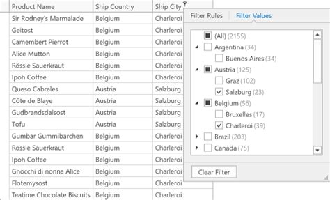 Excel Style Drop Down Filter Wpf Controls Devexpress Documentation