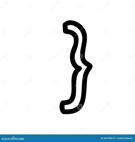 Symbol Close Right Brace Outline Font In Outline Bubble Style Isolated On White Background For