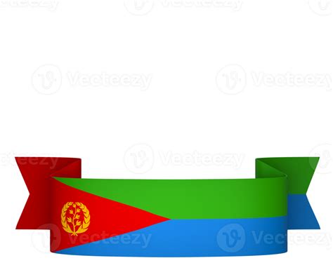 Eritrea Flag Element Design National Independence Day Banner Ribbon Png PNG