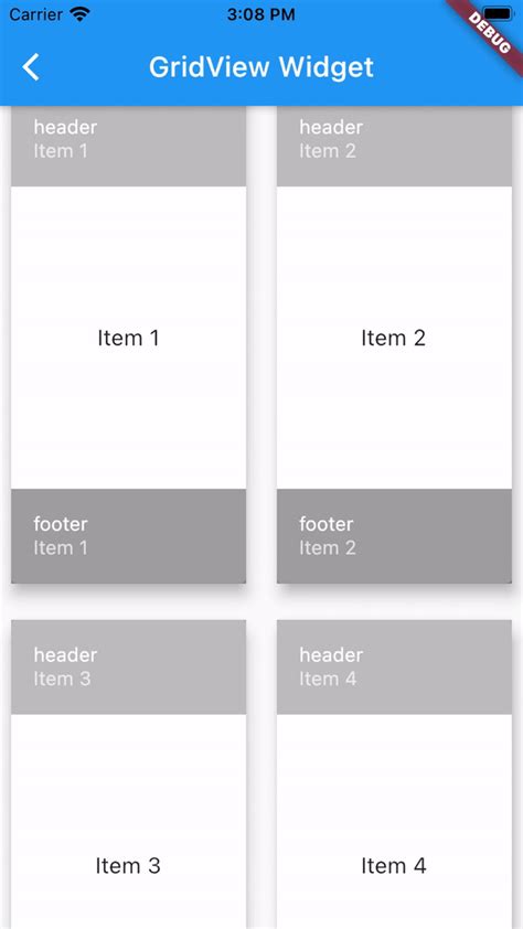 Flutter Gridview