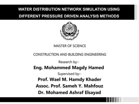 Water Distribution Network Simulation Using Different Pressure Driven