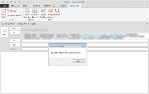 get outlook recipients information via vba outlook user data
