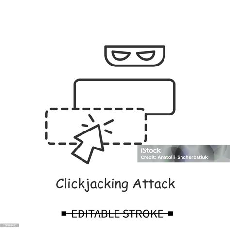 Fake Url Icon Clickjacking Web Link Hacker Attack Simple Line Vector