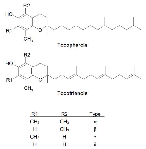 Tocopherol And Tocotrienol Structures [55] Download Scientific Diagram