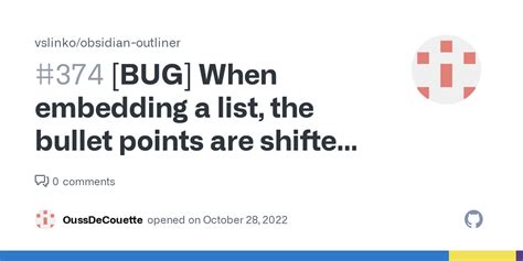 Bug · Issue 374 · Vslinkoobsidian Outliner · Github